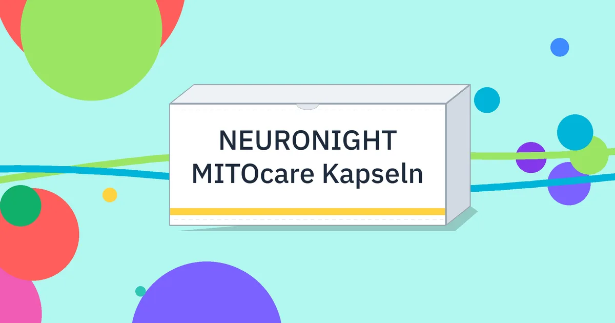 Symbolbild: Packung mit der Aufschrift NEURONIGHT MITOcare Kapseln (PZN 16354987) – Verfügbarkeit und Bezug in Apotheken in Frankfurt am Main