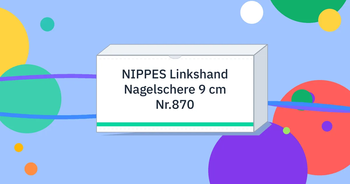 Symbolbild: Packung mit der Aufschrift NIPPES Linkshand Nagelschere 9 cm Nr.870 (PZN 18757181) – Verfügbarkeit und Bezug in Apotheken in Frankfurt am Main