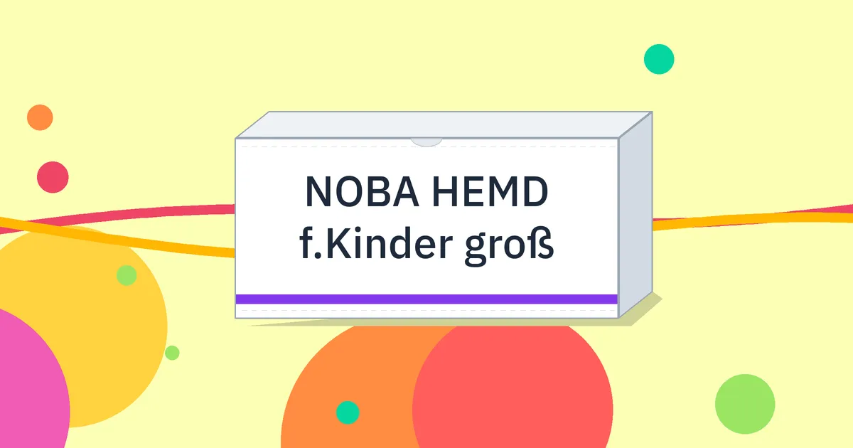 Symbolbild: Packung mit der Aufschrift NOBA HEMD f.Kinder groß (PZN 00031785) – Verfügbarkeit und Bezug in Apotheken in Frankfurt am Main