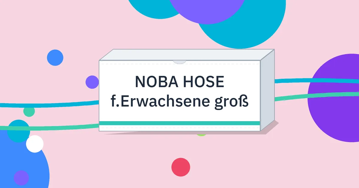 Symbolbild: Packung mit der Aufschrift NOBA HOSE f.Erwachsene groß (PZN 00031851) – Verfügbarkeit und Bezug in Apotheken in Frankfurt am Main