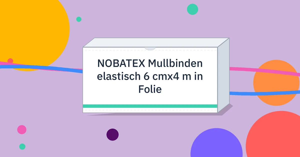 Symbolbild: Packung mit der Aufschrift NOBATEX Mullbinden elastisch 6 cmx4 m in Folie (PZN 07094926) – Verfügbarkeit und Bezug in Apotheken in Frankfurt am Main
