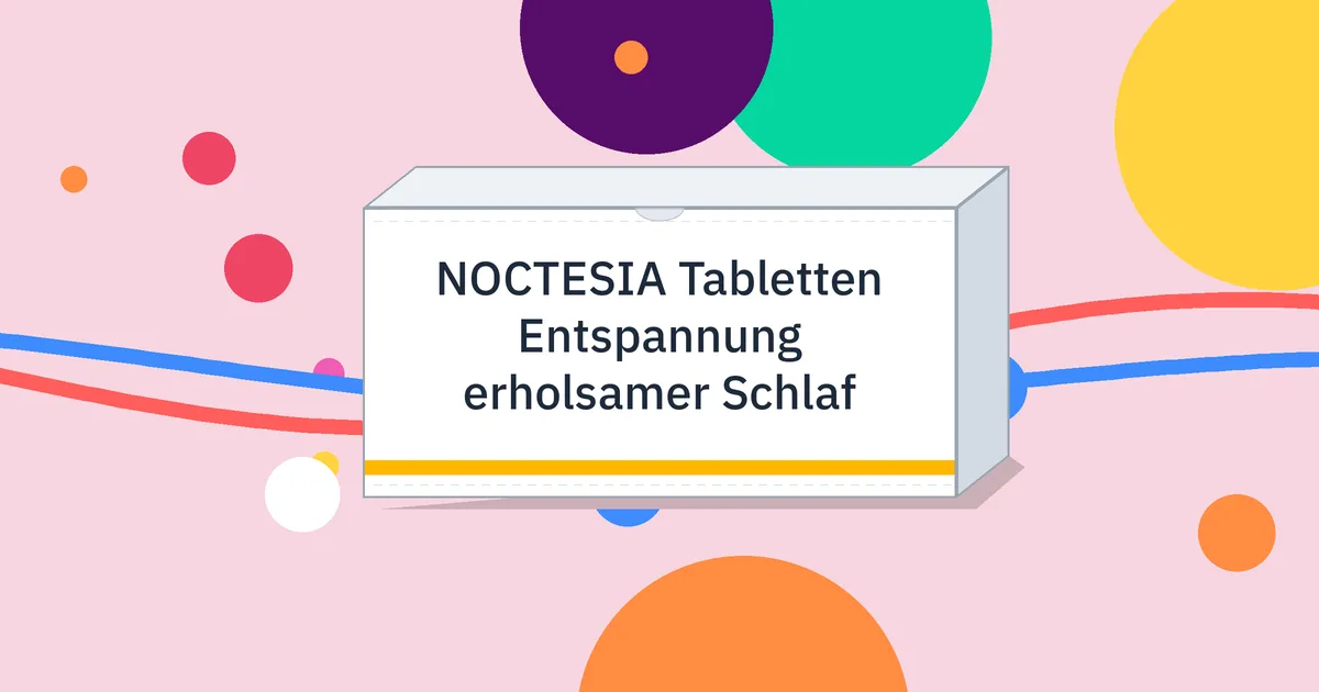 Symbolbild: Packung mit der Aufschrift NOCTESIA Tabletten Entspannung erholsamer Schlaf (PZN 17584525) – Verfügbarkeit und Bezug in Apotheken in Frankfurt am Main