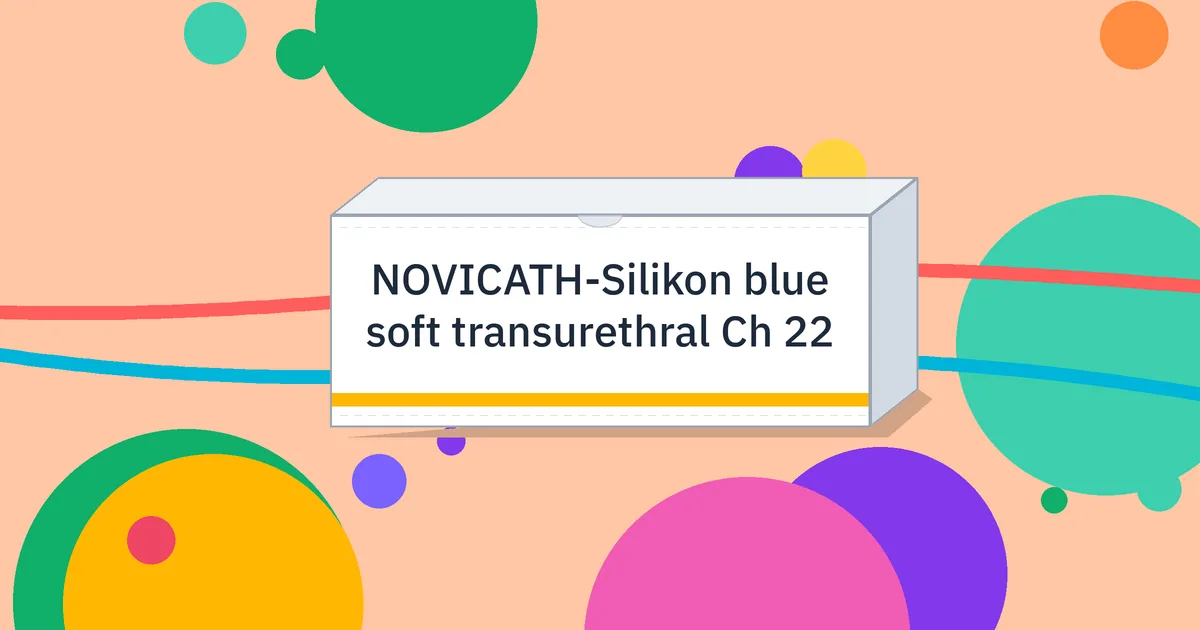 Symbolbild: Packung mit der Aufschrift NOVICATH-Silikon blue soft transurethral Ch 22 (PZN 20837042) – Verfügbarkeit und Bezug in Apotheken in Frankfurt am Main