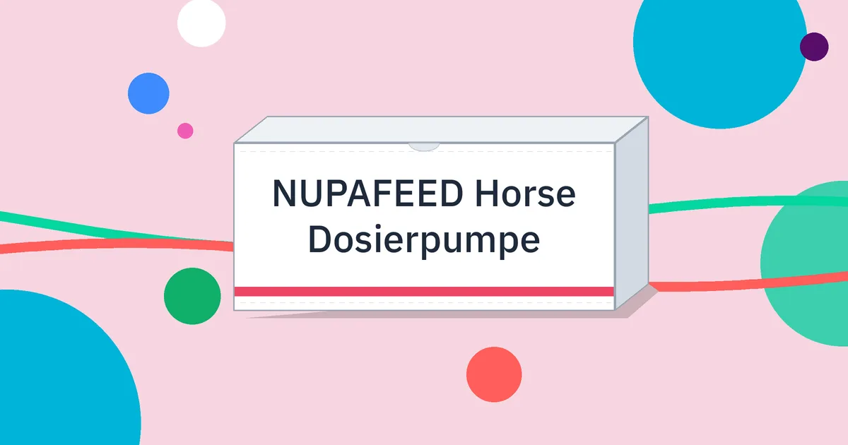 Symbolbild: Packung mit der Aufschrift NUPAFEED Horse Dosierpumpe (PZN 14364622) – Verfügbarkeit und Bezug in Apotheken in Frankfurt am Main