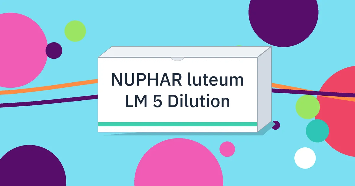 Symbolbild: Packung mit der Aufschrift NUPHAR luteum LM 5 Dilution (PZN 13620402) – Verfügbarkeit und Bezug in Apotheken in Frankfurt am Main