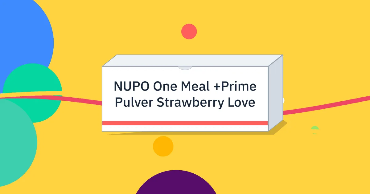 Symbolbild: Packung mit der Aufschrift NUPO One Meal +Prime Pulver Strawberry Love (PZN 20894985) – Verfügbarkeit und Bezug in Apotheken in Frankfurt am Main
