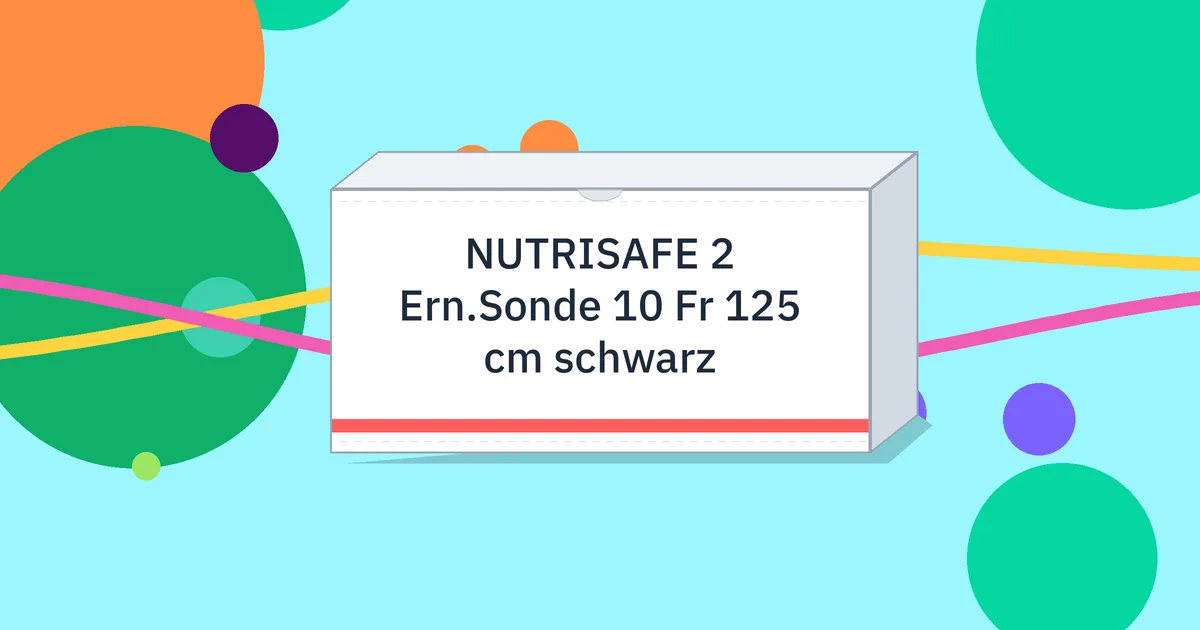 Symbolbild: Packung mit der Aufschrift NUTRISAFE 2 Ern.Sonde 10 Fr 125 cm schwarz (PZN 04899339) – Verfügbarkeit und Bezug in Apotheken in Frankfurt am Main