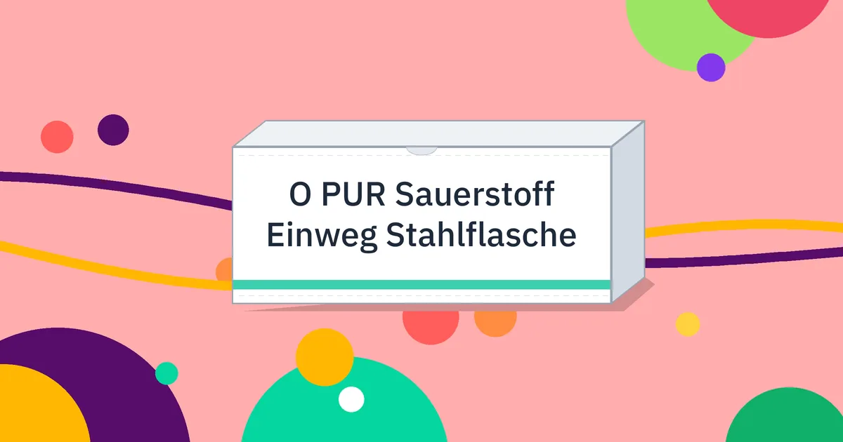 Symbolbild: Packung mit der Aufschrift O PUR Sauerstoff Einweg Stahlflasche (PZN 20413945) – Verfügbarkeit und Bezug in Apotheken in Frankfurt am Main