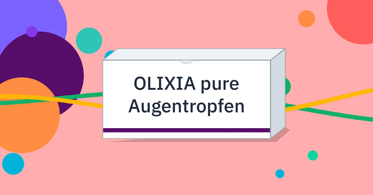 Symbolbild: Packung mit der Aufschrift OLIXIA pure Augentropfen (PZN 10017763) – Verfügbarkeit und Bezug in Apotheken in Frankfurt am Main