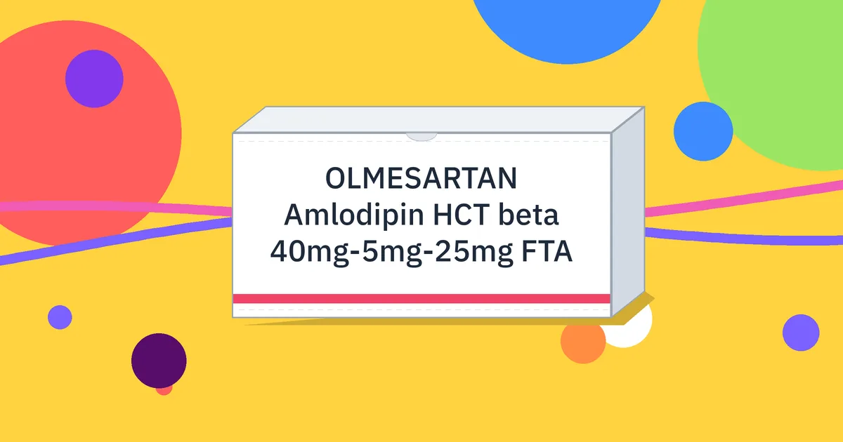 Symbolbild: Packung mit der Aufschrift OLMESARTAN Amlodipin HCT beta 40mg-5mg-25mg FTA (PZN 09422820) – Verfügbarkeit und Bezug in Apotheken in Frankfurt am Main