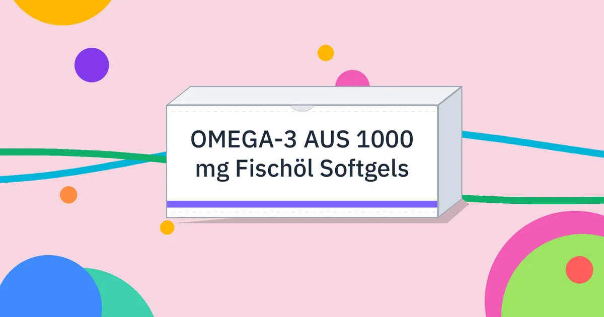 Symbolbild: Packung mit der Aufschrift OMEGA-3 AUS 1000 mg Fischöl Softgels (PZN 18720953) – Verfügbarkeit und Bezug in Apotheken in Frankfurt am Main