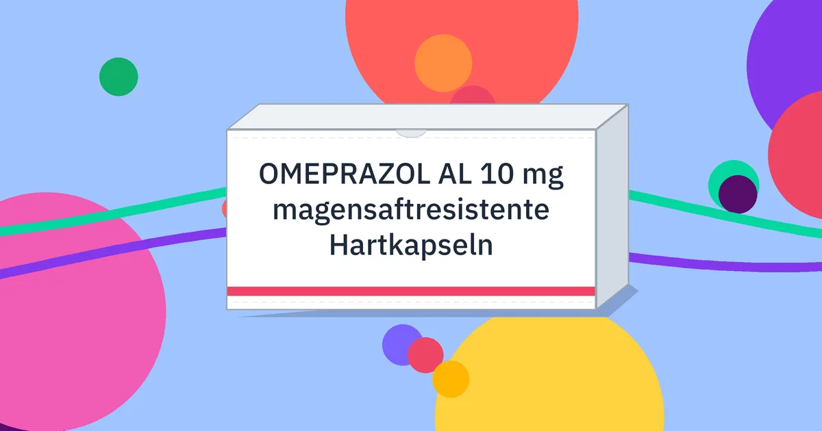 Symbolbild: Packung mit der Aufschrift OMEPRAZOL AL 10 mg magensaftresistente Hartkapseln (PZN 09667421) – Verfügbarkeit und Bezug in Apotheken in Frankfurt am Main