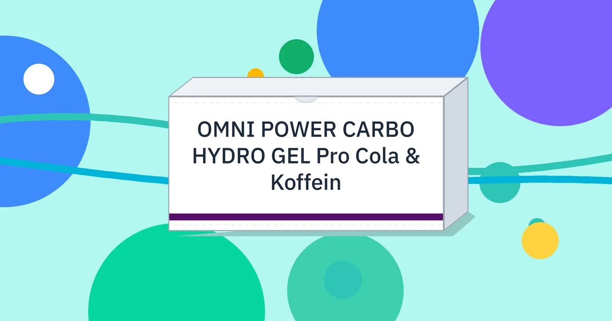 Symbolbild: Packung mit der Aufschrift OMNI POWER CARBO HYDRO GEL Pro Cola & Koffein (PZN 20225675) – Verfügbarkeit und Bezug in Apotheken in Frankfurt am Main