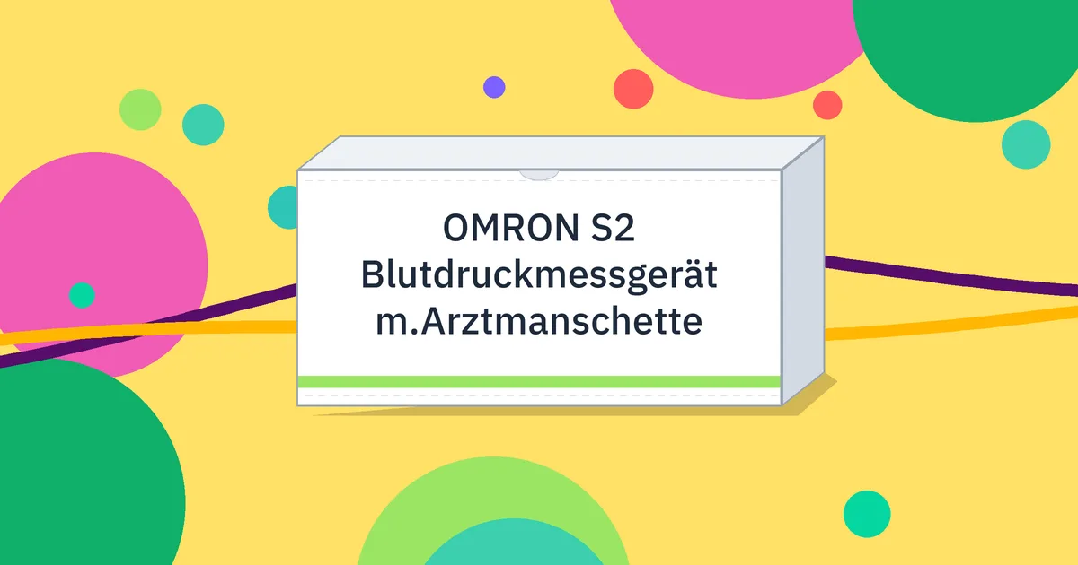 Symbolbild: Packung mit der Aufschrift OMRON S2 Blutdruckmessgerät m.Arztmanschette (PZN 07737229) – Verfügbarkeit und Bezug in Apotheken in Frankfurt am Main