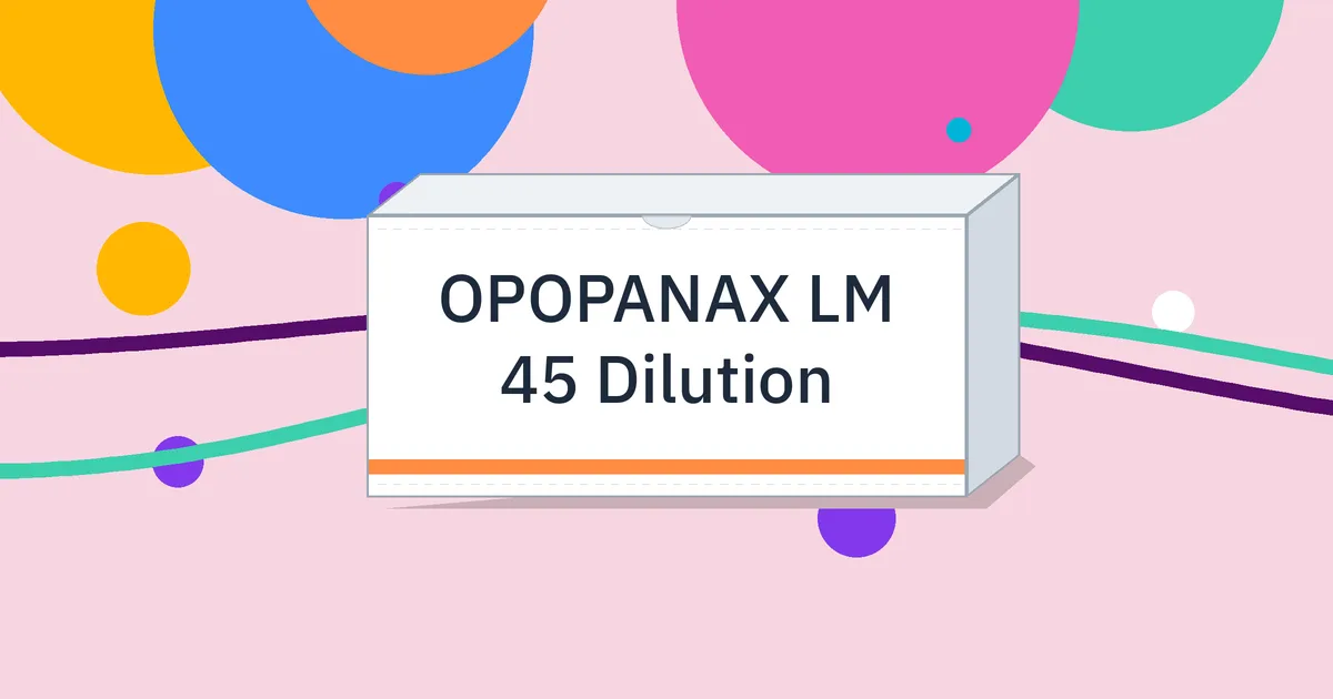 Symbolbild: Packung mit der Aufschrift OPOPANAX LM 45 Dilution (PZN 13627338) – Verfügbarkeit und Bezug in Apotheken in Frankfurt am Main