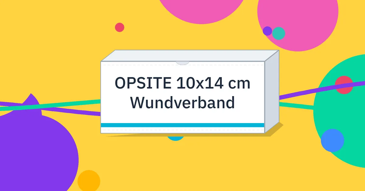 Symbolbild: Packung mit der Aufschrift OPSITE 10x14 cm Wundverband (PZN 18003111) – Verfügbarkeit und Bezug in Apotheken in Frankfurt am Main