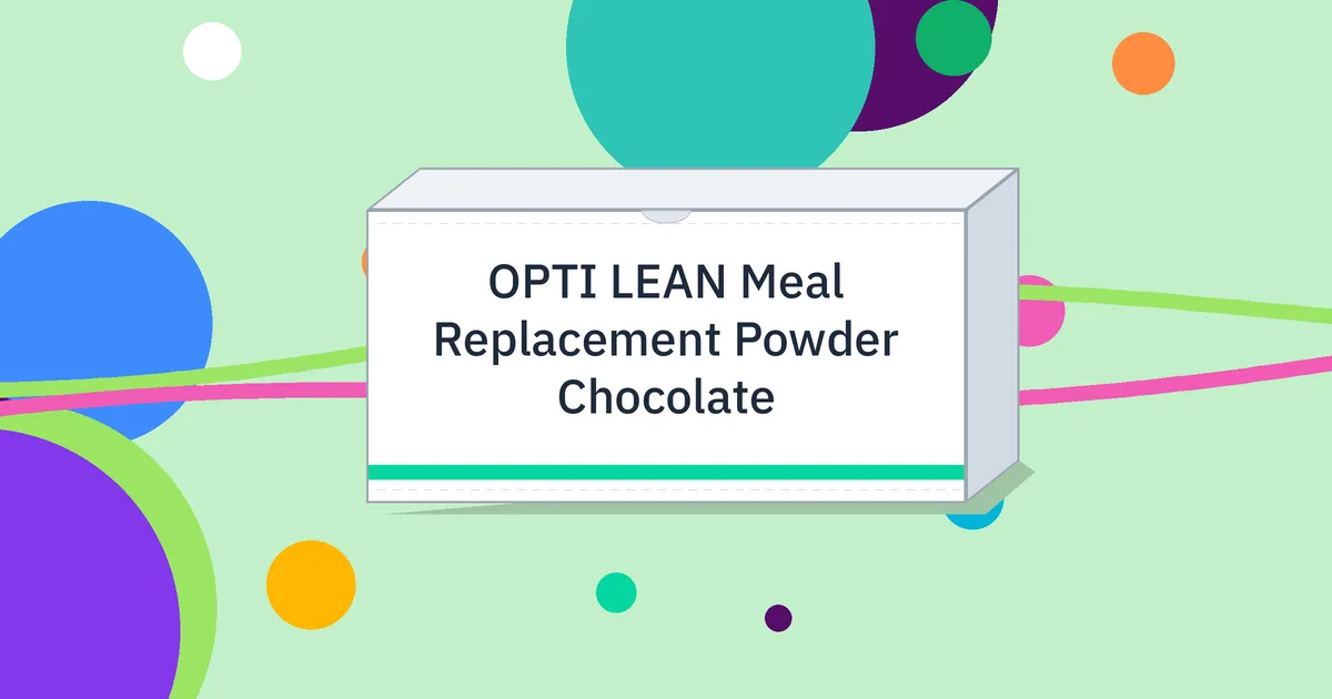 Symbolbild: Packung mit der Aufschrift OPTI LEAN Meal Replacement Powder Chocolate (PZN 13584994) – Verfügbarkeit und Bezug in Apotheken in Frankfurt am Main