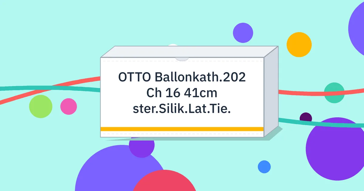 Symbolbild: Packung mit der Aufschrift OTTO Ballonkath.202 Ch 16 41cm ster.Silik.Lat.Tie. (PZN 01398594) – Verfügbarkeit und Bezug in Apotheken in Frankfurt am Main