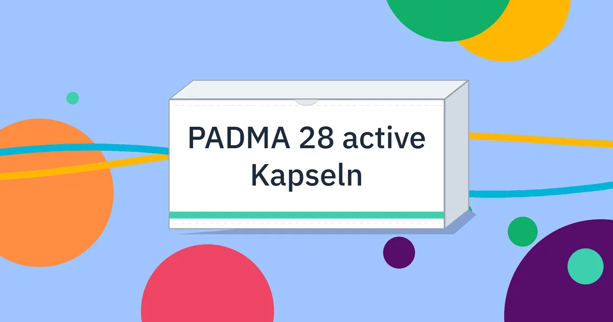 Symbolbild: Packung mit der Aufschrift PADMA 28 active Kapseln (PZN 16617866) – Verfügbarkeit und Bezug in Apotheken in Frankfurt am Main