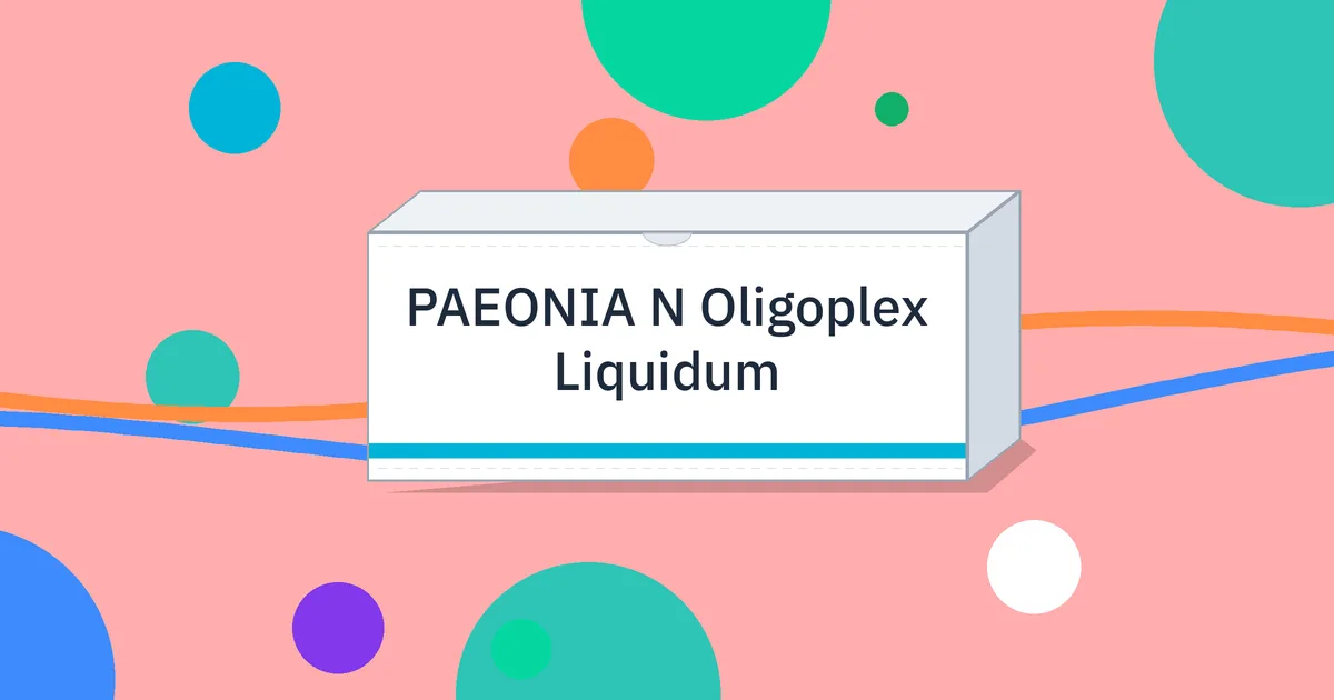 Symbolbild: Packung mit der Aufschrift PAEONIA N Oligoplex Liquidum (PZN 04452118) – Verfügbarkeit und Bezug in Apotheken in Frankfurt am Main