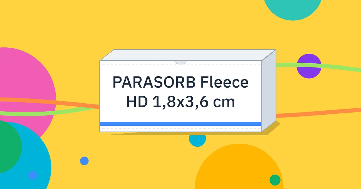 Symbolbild: Packung mit der Aufschrift PARASORB Fleece HD 1,8x3,6 cm (PZN 17177872) – Verfügbarkeit und Bezug in Apotheken in Frankfurt am Main