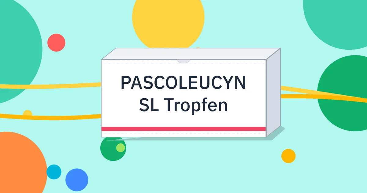 Symbolbild: Packung mit der Aufschrift PASCOLEUCYN SL Tropfen (PZN 16384876) – Verfügbarkeit und Bezug in Apotheken in Frankfurt am Main