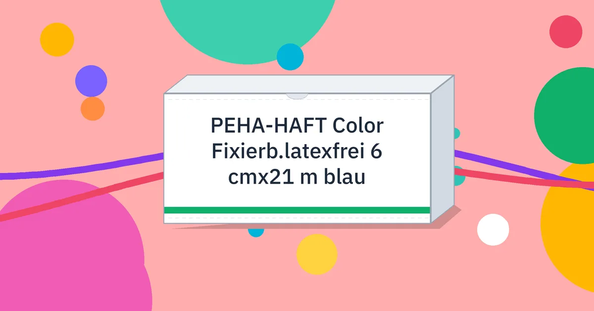 Symbolbild: Packung mit der Aufschrift PEHA-HAFT Color Fixierb.latexfrei 6 cmx21 m blau (PZN 18105811) – Verfügbarkeit und Bezug in Apotheken in Frankfurt am Main