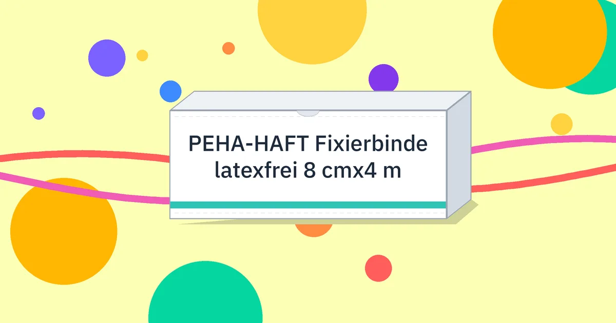 Symbolbild: Packung mit der Aufschrift PEHA-HAFT Fixierbinde latexfrei 8 cmx4 m (PZN 13745428) – Verfügbarkeit und Bezug in Apotheken in Frankfurt am Main