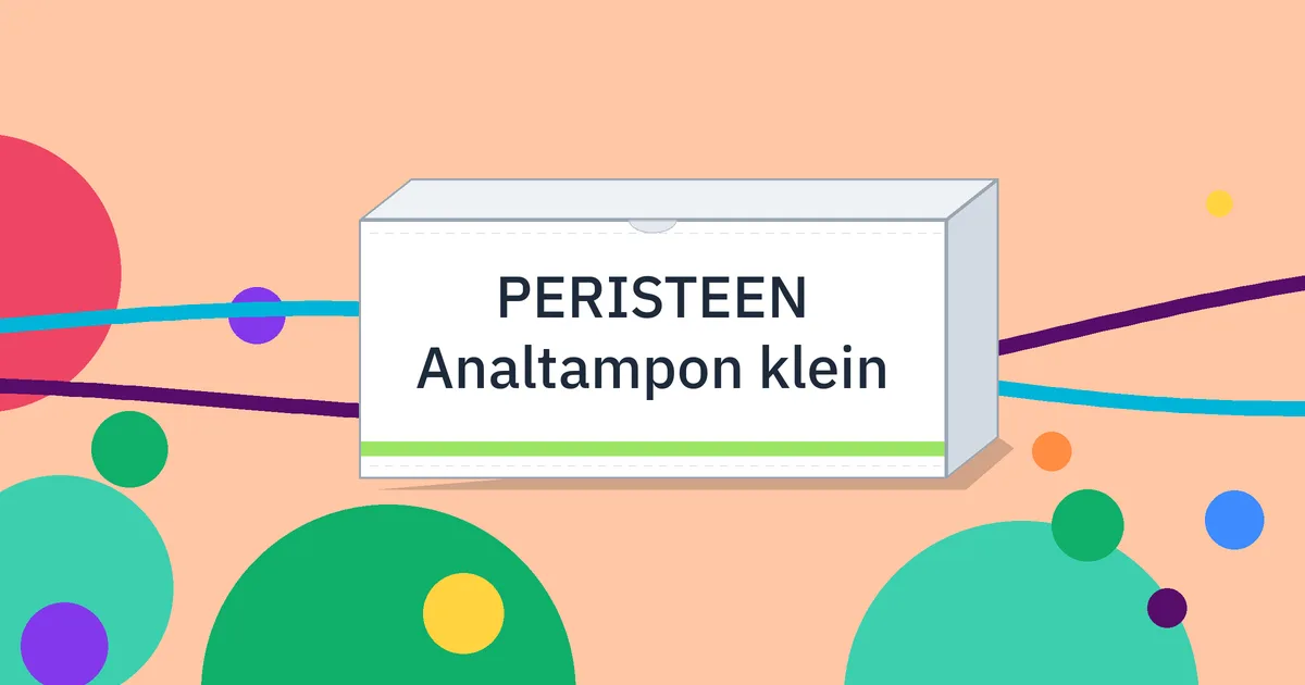 Symbolbild: Packung mit der Aufschrift PERISTEEN Analtampon klein (PZN 20280800) – Verfügbarkeit und Bezug in Apotheken in Frankfurt am Main