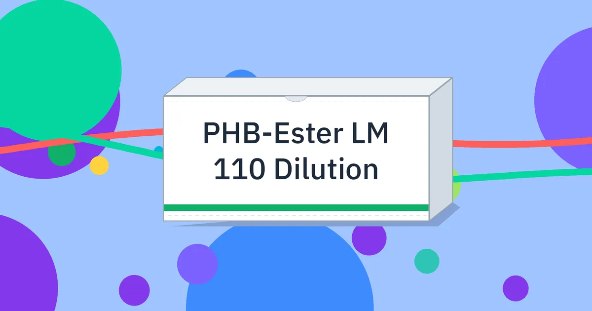 Symbolbild: Packung mit der Aufschrift PHB-Ester LM 110 Dilution (PZN 12978432) – Verfügbarkeit und Bezug in Apotheken in Frankfurt am Main