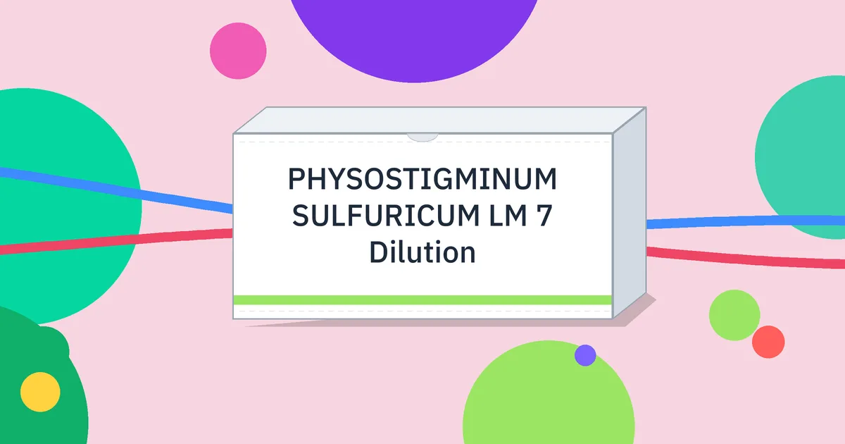 Symbolbild: Packung mit der Aufschrift PHYSOSTIGMINUM SULFURICUM LM 7 Dilution (PZN 13640126) – Verfügbarkeit und Bezug in Apotheken in Frankfurt am Main