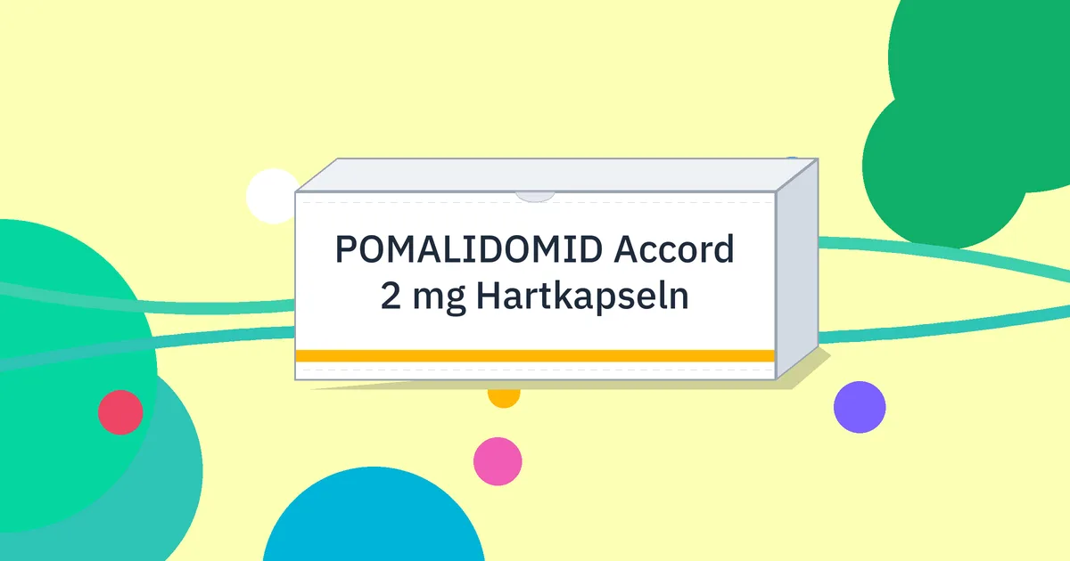 Symbolbild: Packung mit der Aufschrift POMALIDOMID Accord 2 mg Hartkapseln (PZN 19201729) – Verfügbarkeit und Bezug in Apotheken in Frankfurt am Main