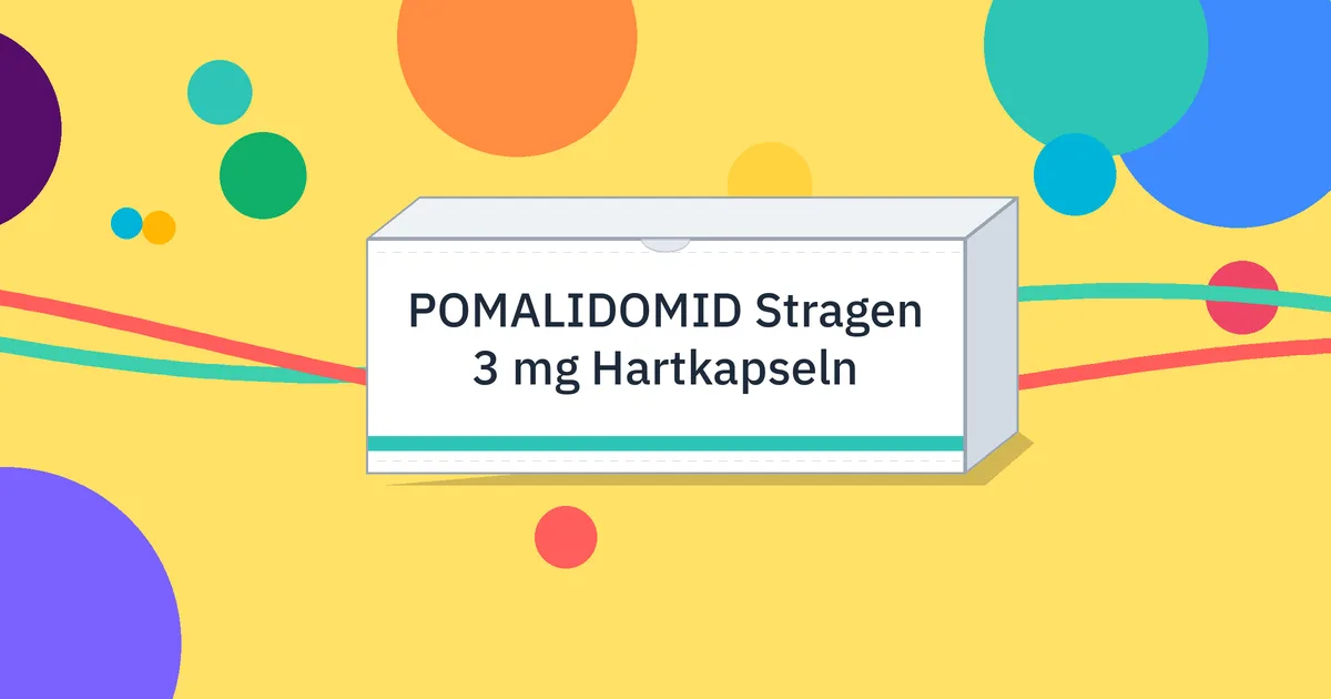 Symbolbild: Packung mit der Aufschrift POMALIDOMID Stragen 3 mg Hartkapseln (PZN 19957491) – Verfügbarkeit und Bezug in Apotheken in Frankfurt am Main