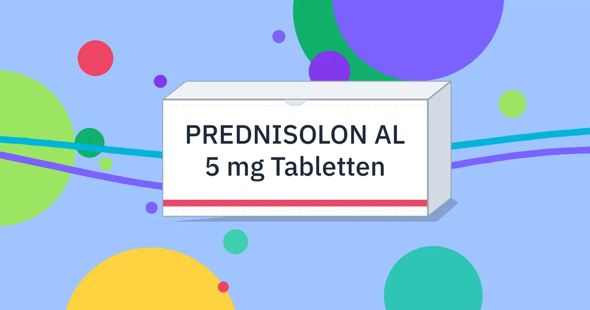 Symbolbild: Packung mit der Aufschrift PREDNISOLON AL 5 mg Tabletten (PZN 04208341) – Verfügbarkeit und Bezug in Apotheken in Frankfurt am Main