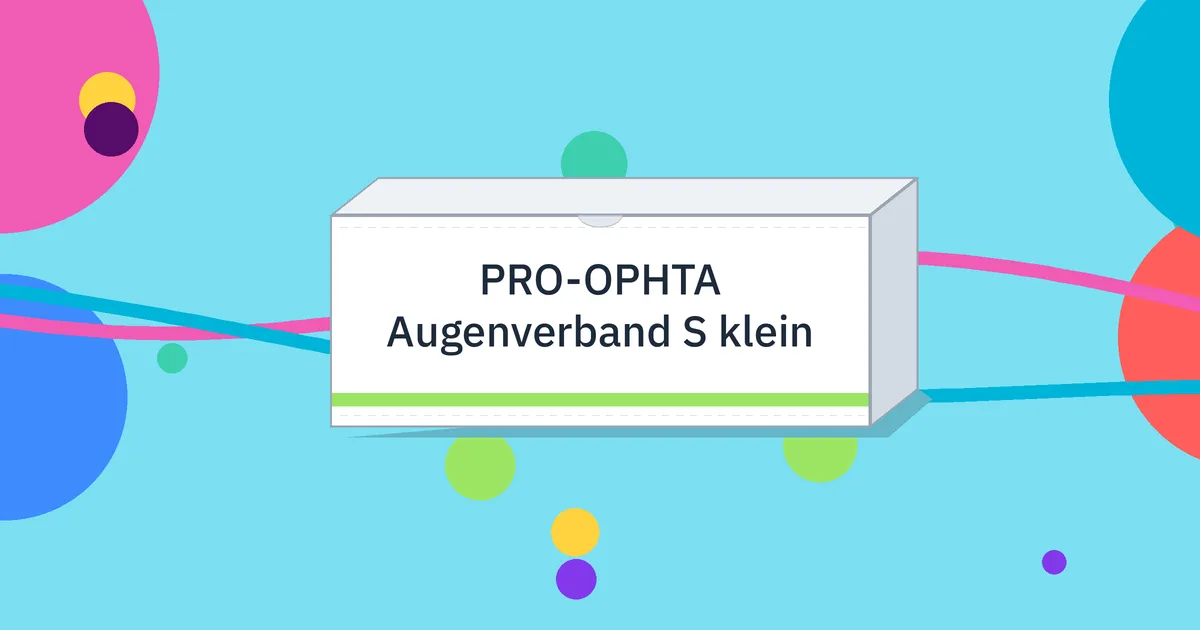 Symbolbild: Packung mit der Aufschrift PRO-OPHTA Augenverband S klein (PZN 14202084) – Verfügbarkeit und Bezug in Apotheken in Frankfurt am Main
