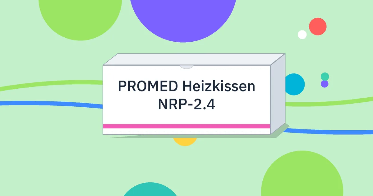 Symbolbild: Packung mit der Aufschrift PROMED Heizkissen NRP-2.4 (PZN 11237254) – Verfügbarkeit und Bezug in Apotheken in Frankfurt am Main