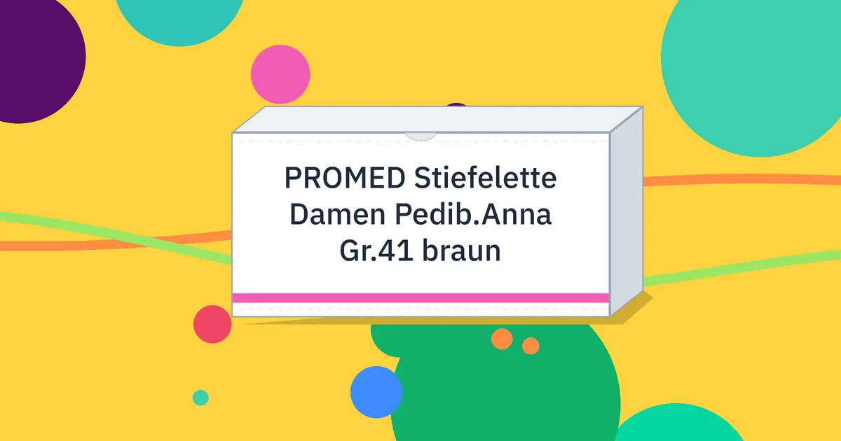 Symbolbild: Packung mit der Aufschrift PROMED Stiefelette Damen Pedib.Anna Gr.41 braun (PZN 11710118) – Verfügbarkeit und Bezug in Apotheken in Frankfurt am Main