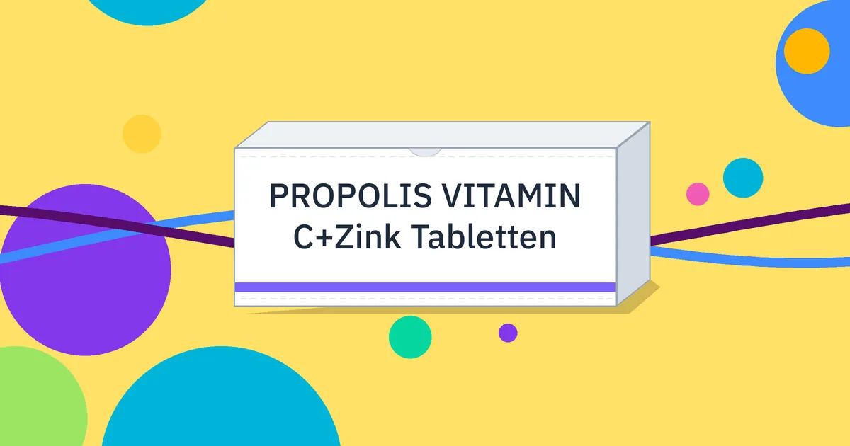 Symbolbild: Packung mit der Aufschrift PROPOLIS VITAMIN C+Zink Tabletten (PZN 06767375) – Verfügbarkeit und Bezug in Apotheken in Frankfurt am Main