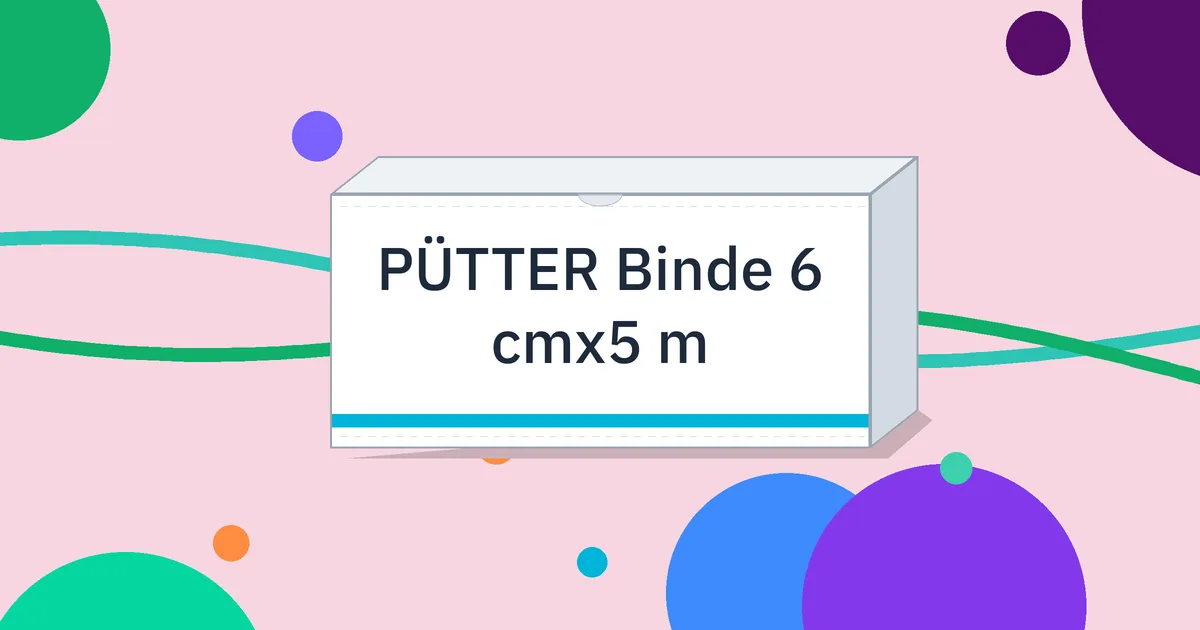 Symbolbild: Packung mit der Aufschrift PÜTTER Binde 6 cmx5 m (PZN 20184634) – Verfügbarkeit und Bezug in Apotheken in Frankfurt am Main