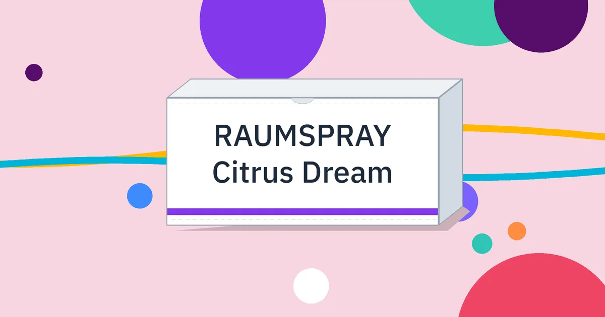 Symbolbild: Packung mit der Aufschrift RAUMSPRAY Citrus Dream (PZN 02834910) – Verfügbarkeit und Bezug in Apotheken in Frankfurt am Main