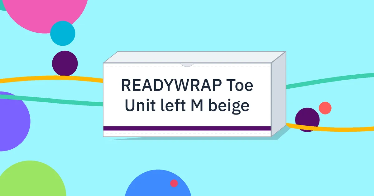 Symbolbild: Packung mit der Aufschrift READYWRAP Toe Unit left M beige (PZN 16566086) – Verfügbarkeit und Bezug in Apotheken in Frankfurt am Main