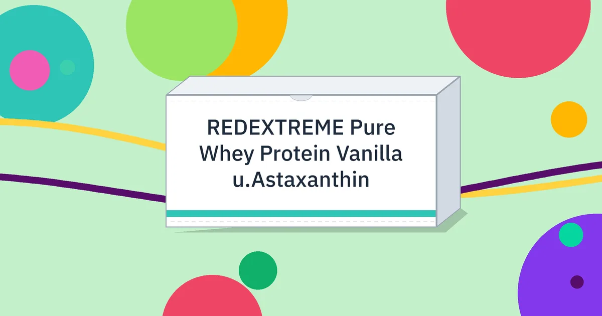 Symbolbild: Packung mit der Aufschrift REDEXTREME Pure Whey Protein Vanilla u.Astaxanthin (PZN 20115521) – Verfügbarkeit und Bezug in Apotheken in Frankfurt am Main