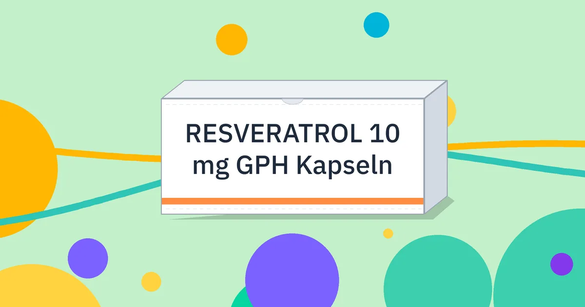Symbolbild: Packung mit der Aufschrift RESVERATROL 10 mg GPH Kapseln (PZN 02562914) – Verfügbarkeit und Bezug in Apotheken in Frankfurt am Main