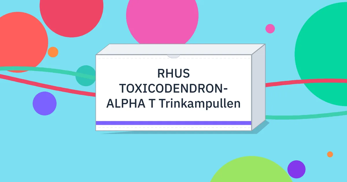 Symbolbild: Packung mit der Aufschrift RHUS TOXICODENDRON-ALPHA T Trinkampullen (PZN 10222517) – Verfügbarkeit und Bezug in Apotheken in Frankfurt am Main