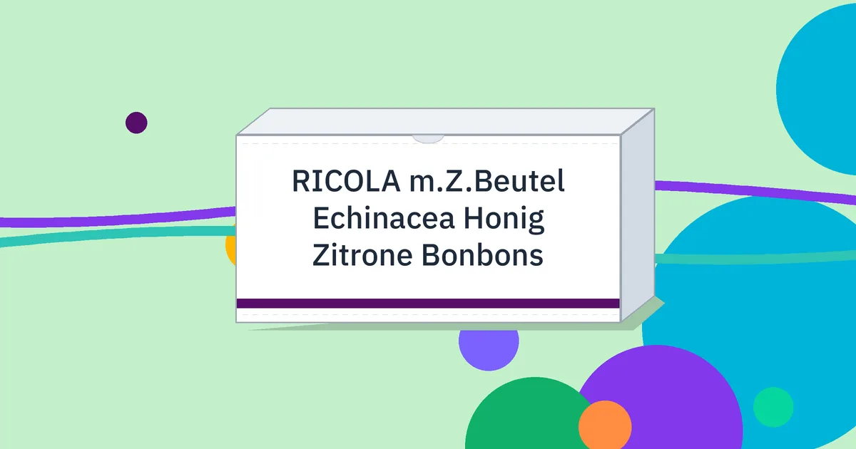 Symbolbild: Packung mit der Aufschrift RICOLA m.Z.Beutel Echinacea Honig Zitrone Bonbons (PZN 14226009) – Verfügbarkeit und Bezug in Apotheken in Frankfurt am Main