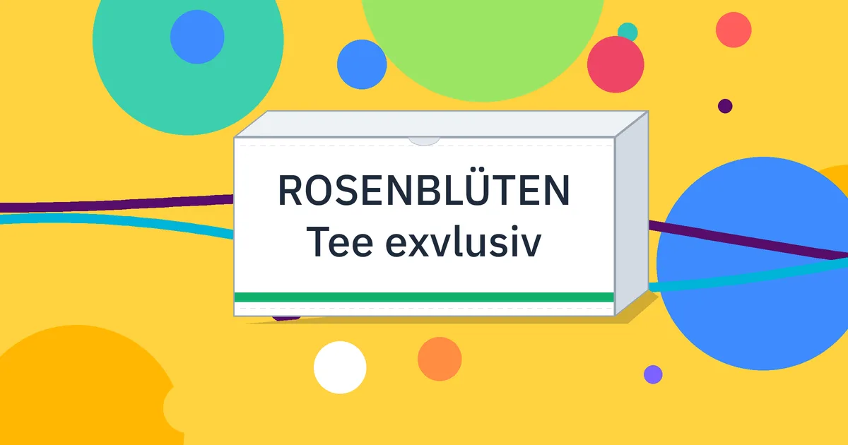 Symbolbild: Packung mit der Aufschrift ROSENBLÜTEN Tee exvlusiv (PZN 00696214) – Verfügbarkeit und Bezug in Apotheken in Frankfurt am Main