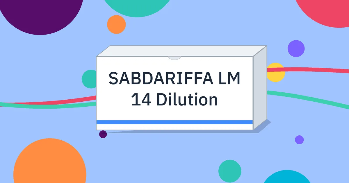 Symbolbild: Packung mit der Aufschrift SABDARIFFA LM 14 Dilution (PZN 13175445) – Verfügbarkeit und Bezug in Apotheken in Frankfurt am Main