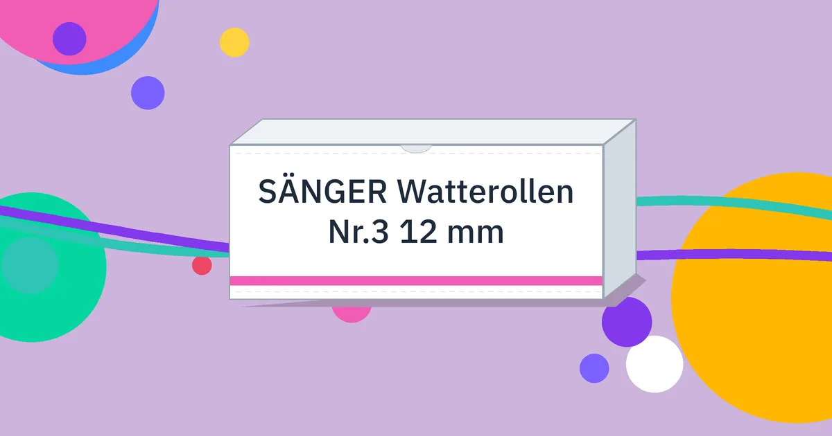 Symbolbild: Packung mit der Aufschrift SÄNGER Watterollen Nr.3 12 mm (PZN 00774776) – Verfügbarkeit und Bezug in Apotheken in Frankfurt am Main