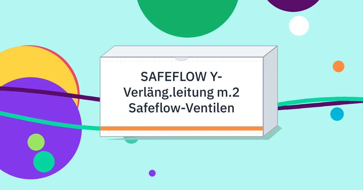 Symbolbild: Packung mit der Aufschrift SAFEFLOW Y-Verläng.leitung m.2 Safeflow-Ventilen (PZN 12576952) – Verfügbarkeit und Bezug in Apotheken in Frankfurt am Main