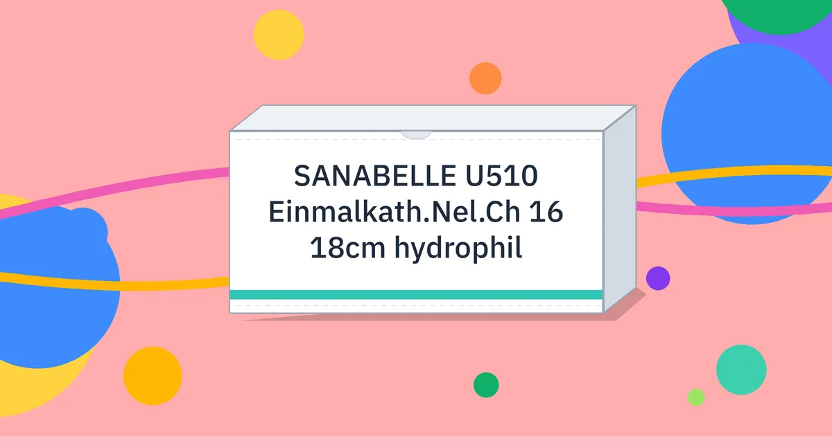 Symbolbild: Packung mit der Aufschrift SANABELLE U510 Einmalkath.Nel.Ch 16 18cm hydrophil (PZN 15269601) – Verfügbarkeit und Bezug in Apotheken in Frankfurt am Main